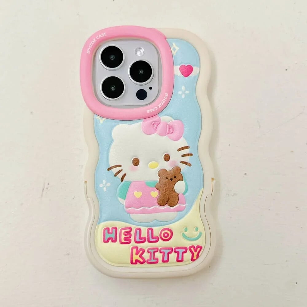 Hot Cute Cartoon Anime Role Hello Kitty Invisible Bracket Phone Case ...