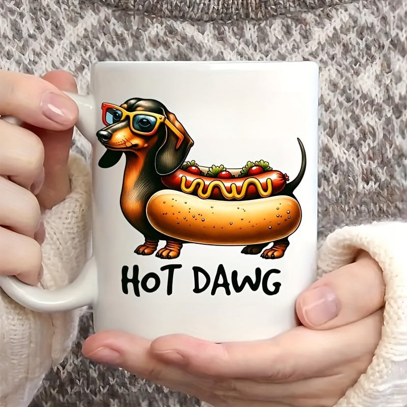 Hot Dawg 11 Oz Ceramic Coffee Cup-Easy-to-Grab Mango, Perfect Gift for Older People, Birthday ...