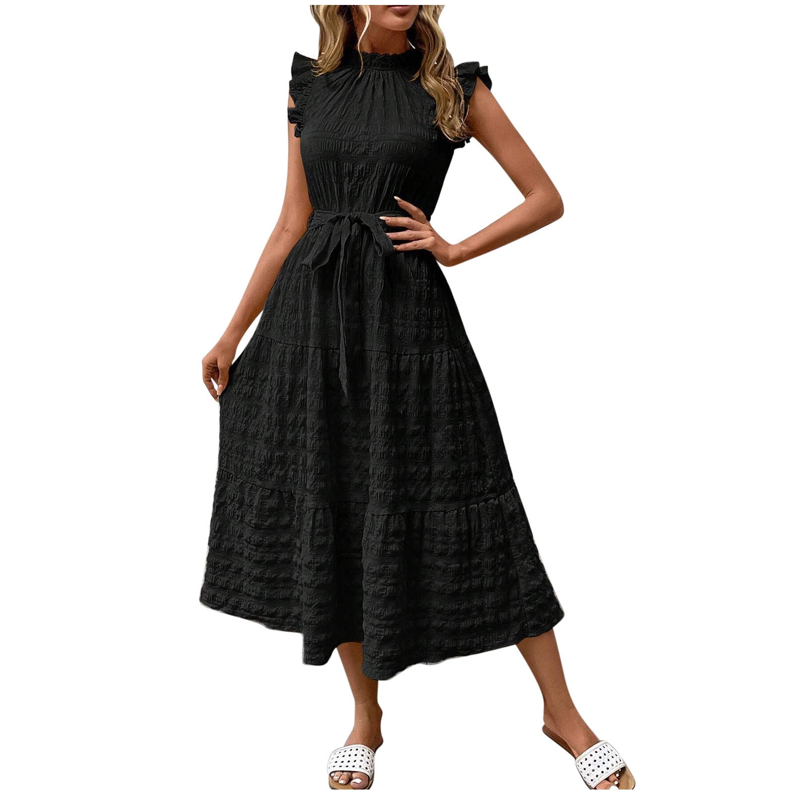 Hot Days, Bold Styles SMihono Summer Casual Flutter Short Sleeve Midi ...