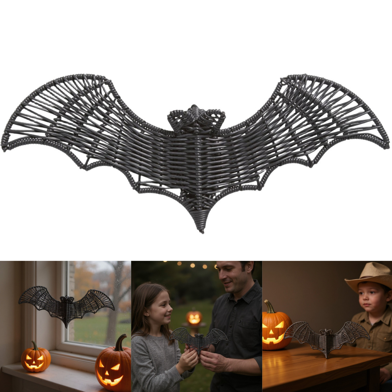 Hot Deal! 2025 Halloween Decoration Woven Bat Hanging Decor, Black ...