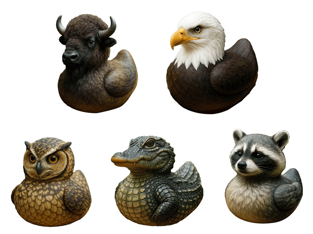 Hot Deal! 5PC Hand-Painted Animal Resin Duck Set, Nature-Inspired ...