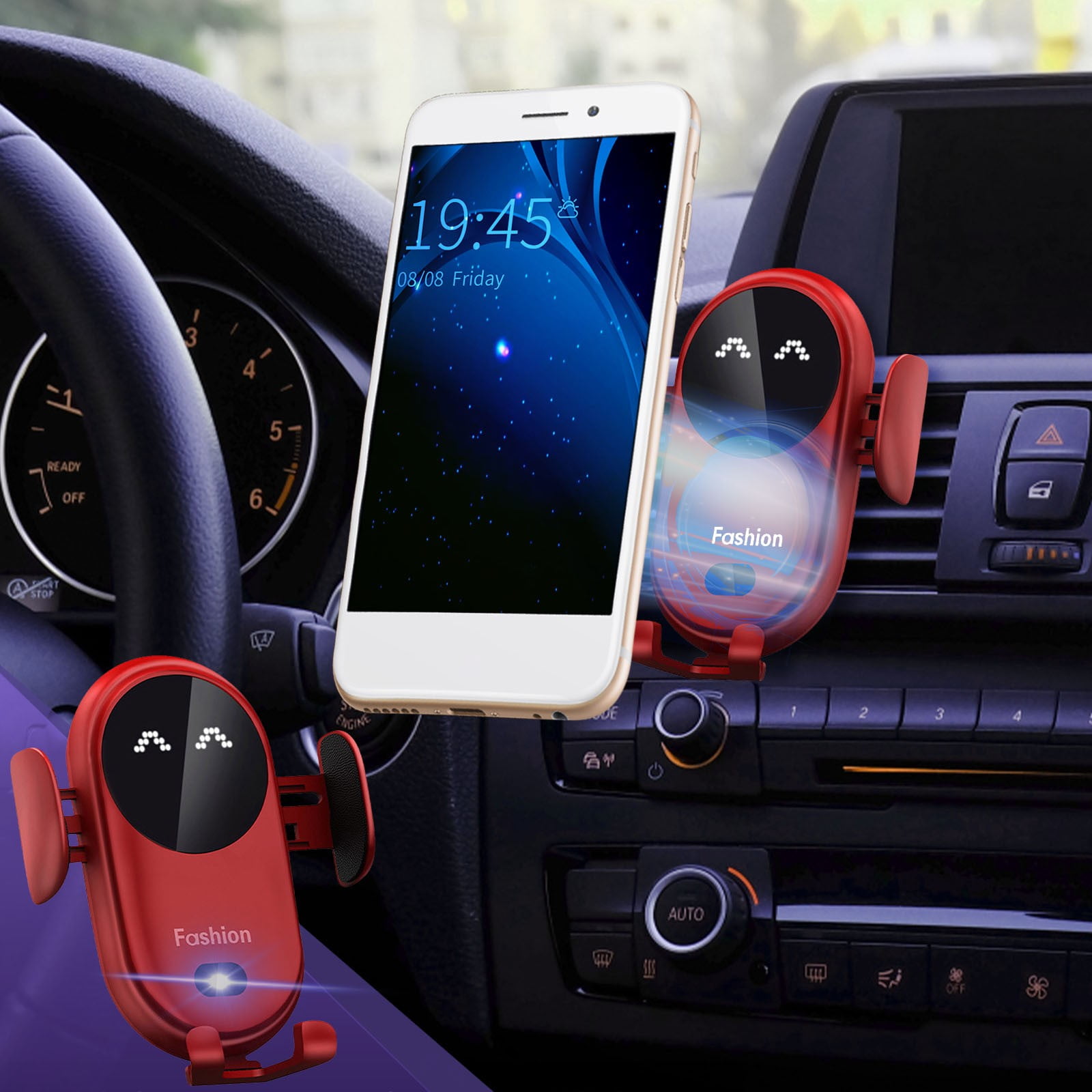 Hot Deal,Automatic Clamping Wireless Charger Car Smart Infrared Sensor ...