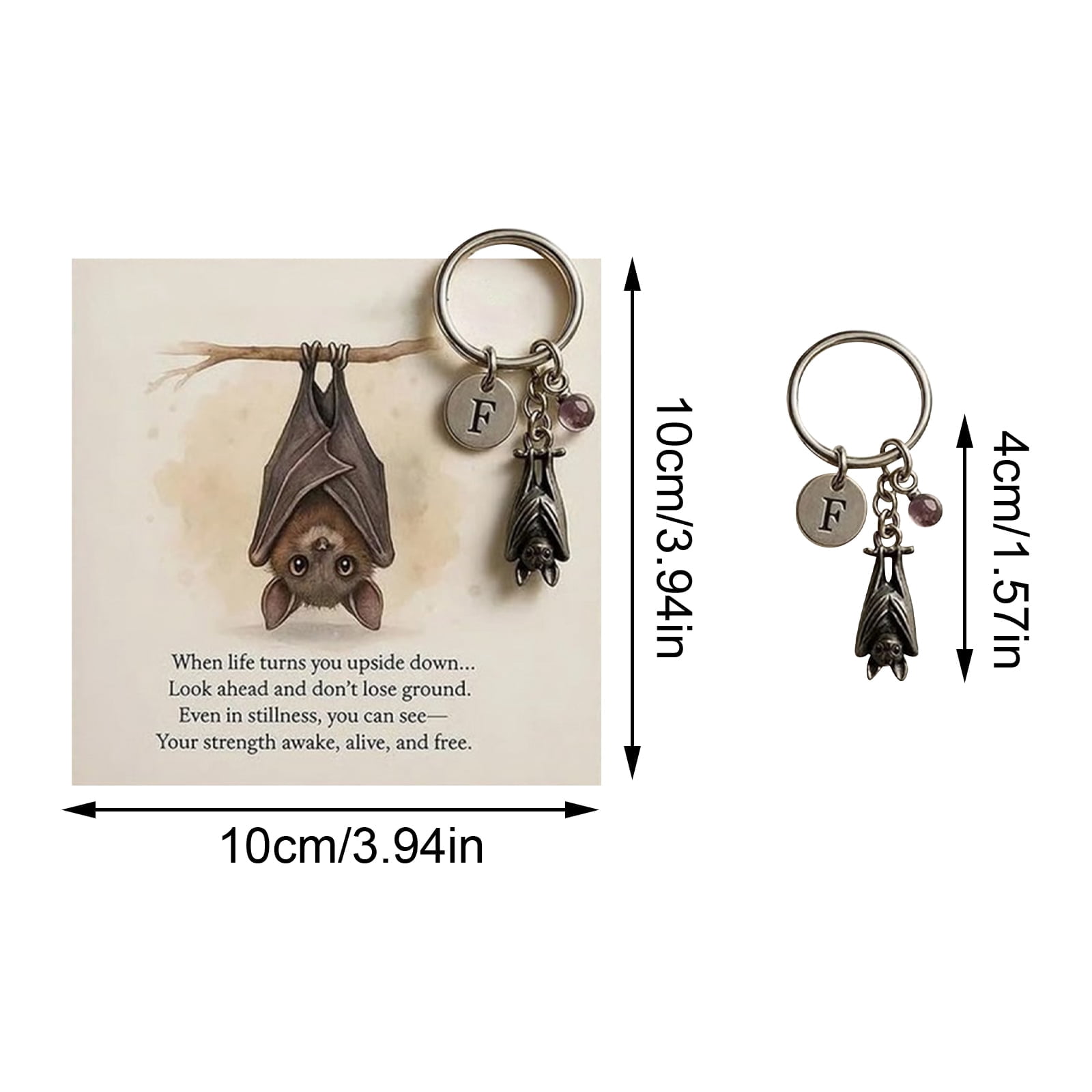 Hot Deal! Bat Inspirational Keychain, Metal Bat Pendant with ...