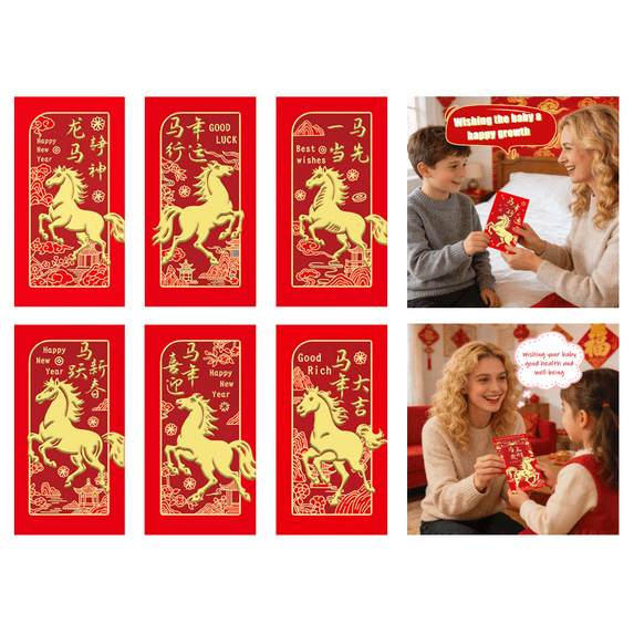 Hot Deal! Chinese New Year Red Envelopes 2026 Lunar New Year Red ...