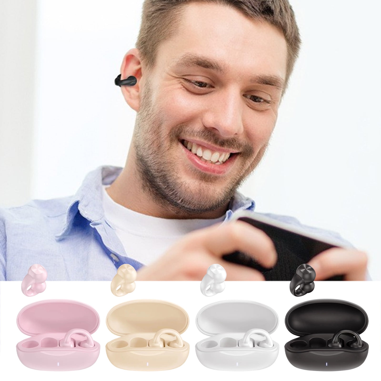 Hot Deal, Ear Clip Wireless Bluetooth Headphones, Bluetooth 5.3, Mini ...