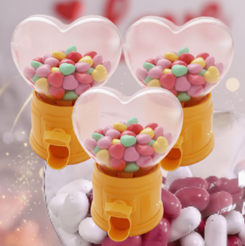 Hot Deal! Heart Candy Dispenser Pink Treat Candy Dispenser Small Pink ...