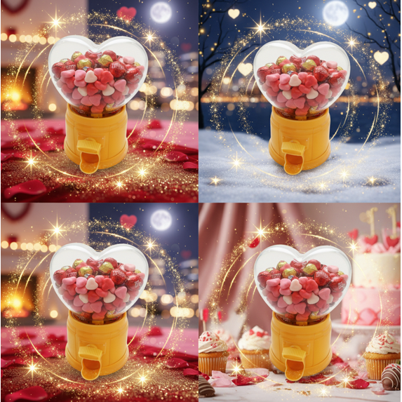 Hot Deal! Valentine Mini Heart Shaped Candy Snack Dispensers Heart ...