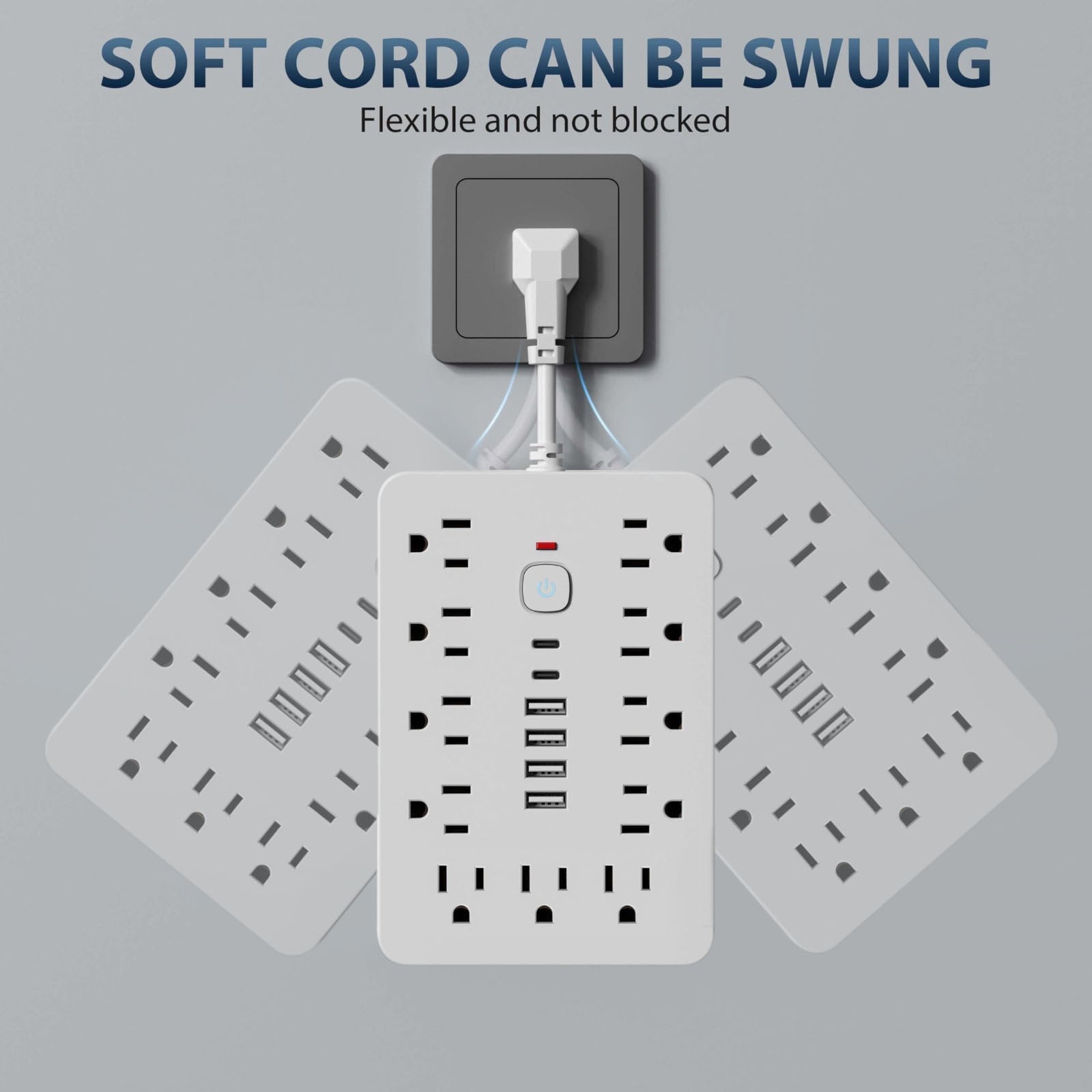 Hot Deals, 14-in-1 Multi-Function Power Board, Surge Protection, 8 ...