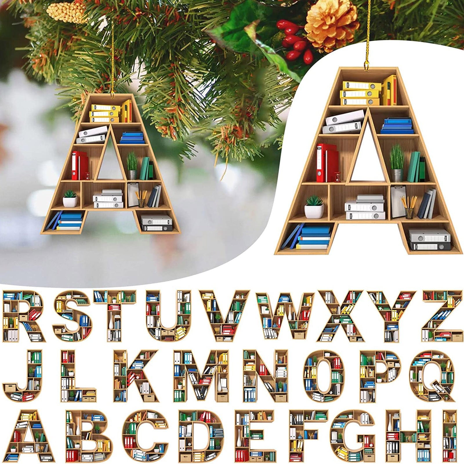 Hot Deals on Home Gifts CWCWFHZH 26 Alphabet Book Hanging Ornament ...