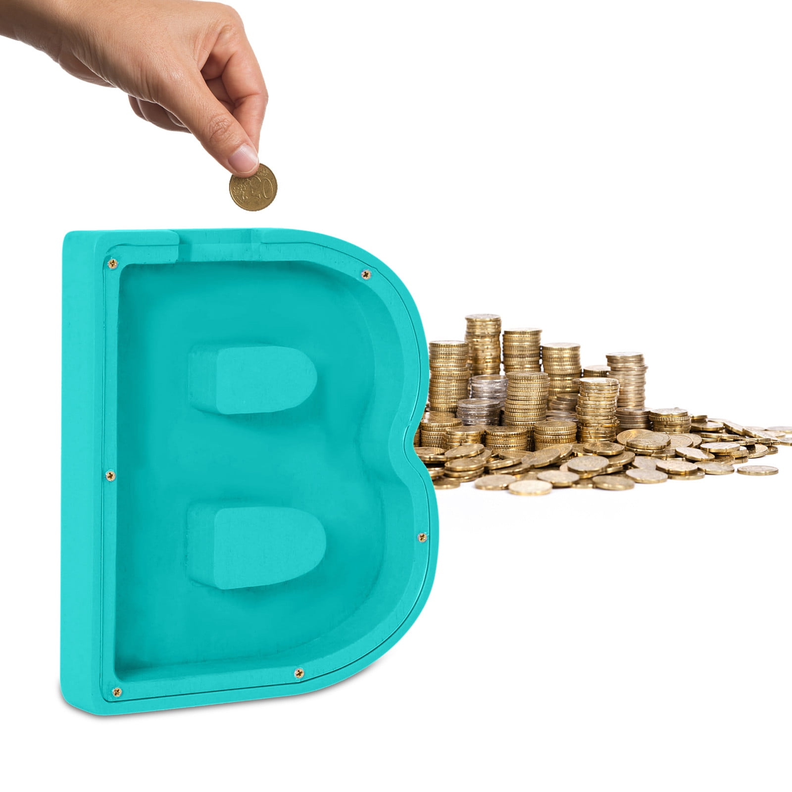 Hot Deals on Home Gifts CWCWFHZH Wooden Money Bank Colored Letters Coin ...