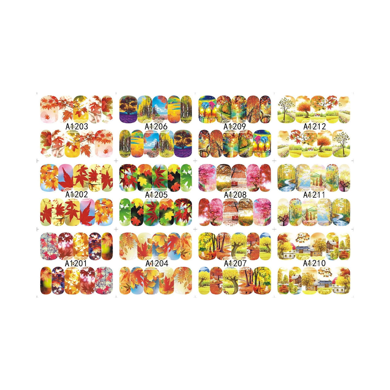 Hot Deals, Maple Leaf Nail Decal, Watermark Squirrel Design, 12-Piece ...