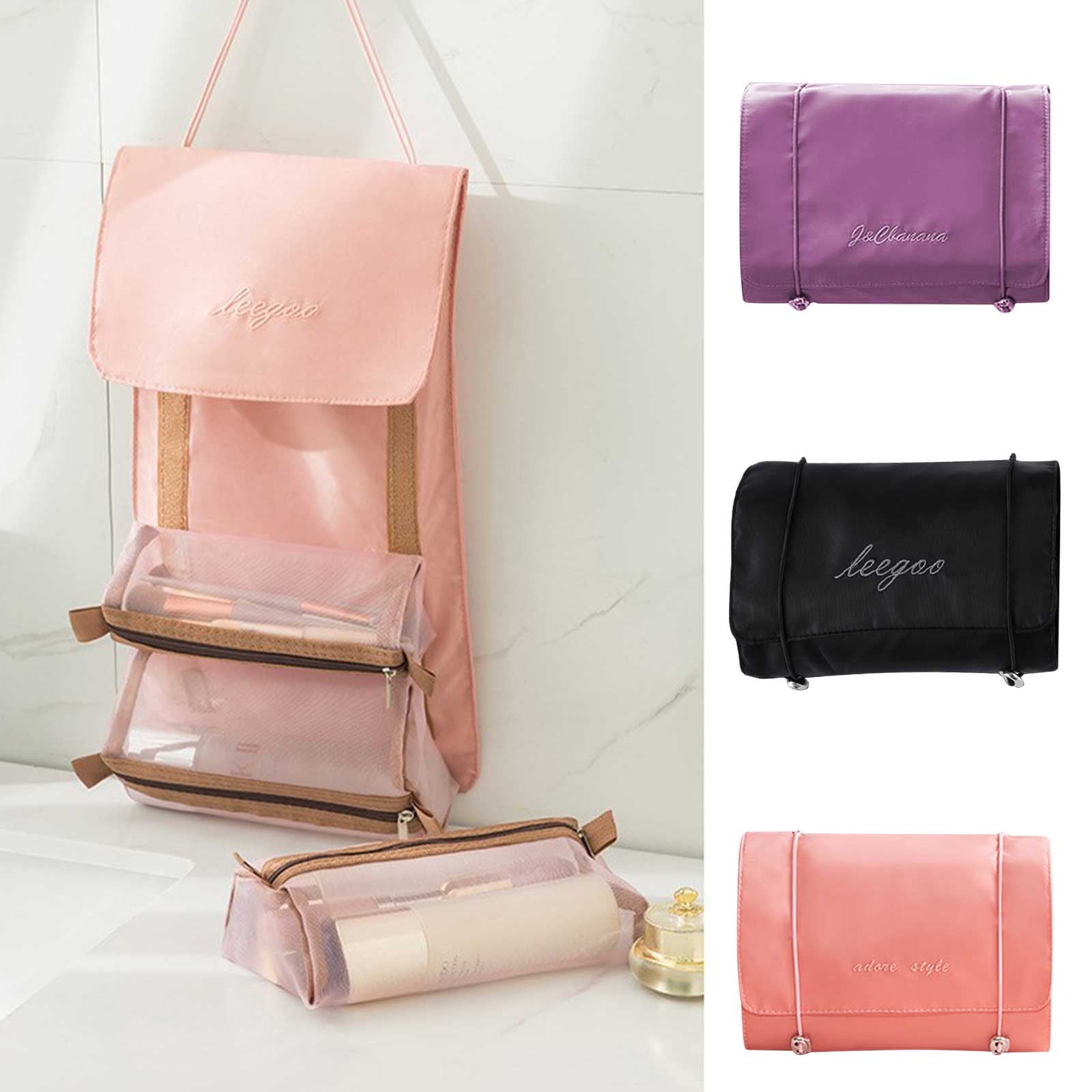 Hot Deals, Portable Mesh Cosmetic Backpack, Folding Travel Pouch, Large ...