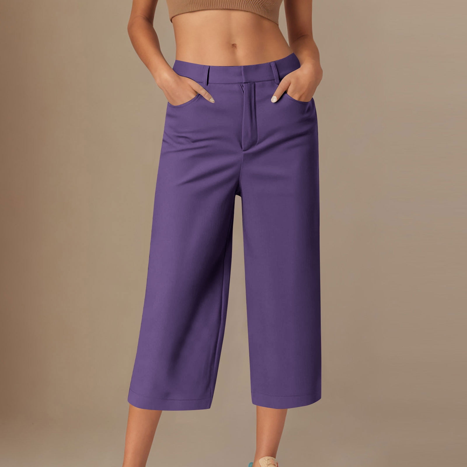 Hot Deals for Summer,Capri Pants, Casual Summer Trousers, Solid Color ...