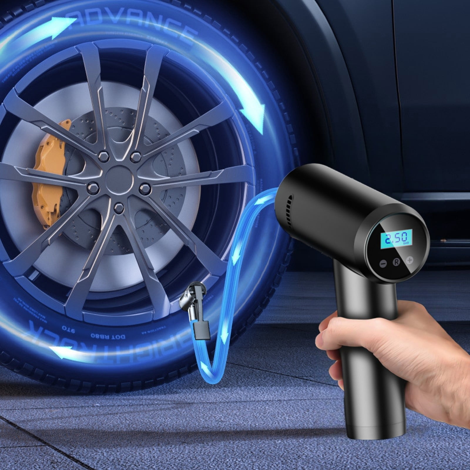 Hot Deals, Wireless Tire Inflator with Smart Digital Display, 4000mAh ...