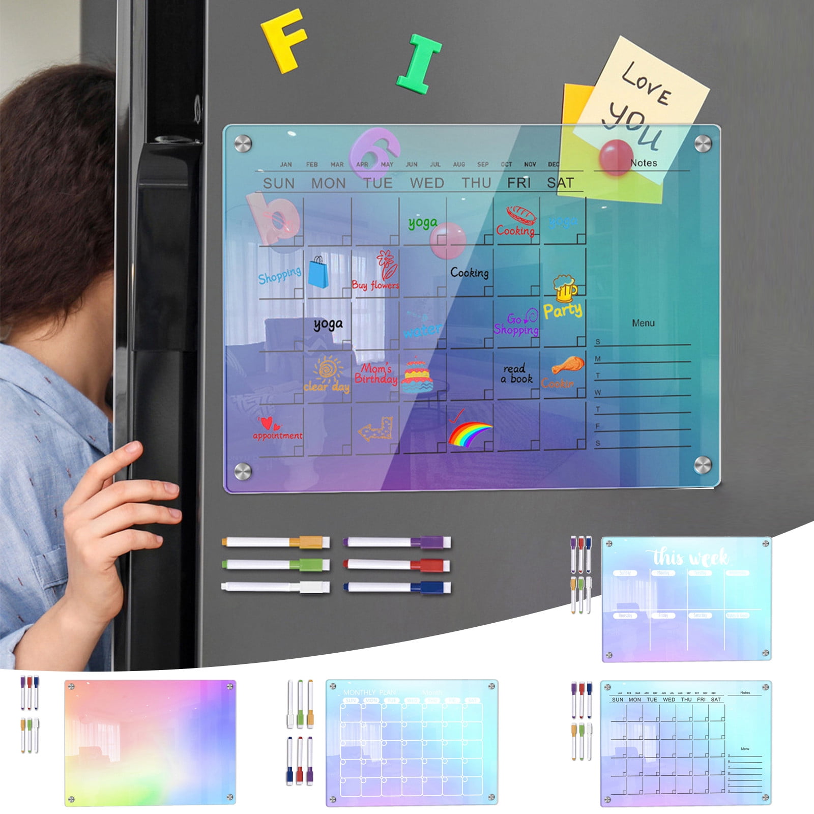 Hot Deals on Home Gifts CWCWFHZH Colored Acrylic Week Plan Memo Message ...