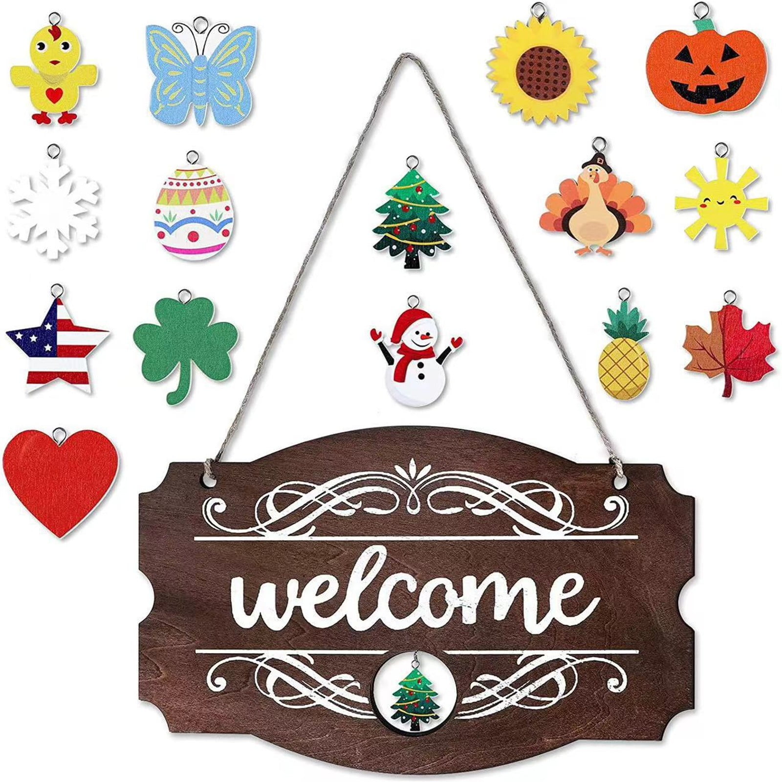 Hot Decorations for Living Room Winter Signs for Front Porch Wooden Welcome Sign Welcome Front ...