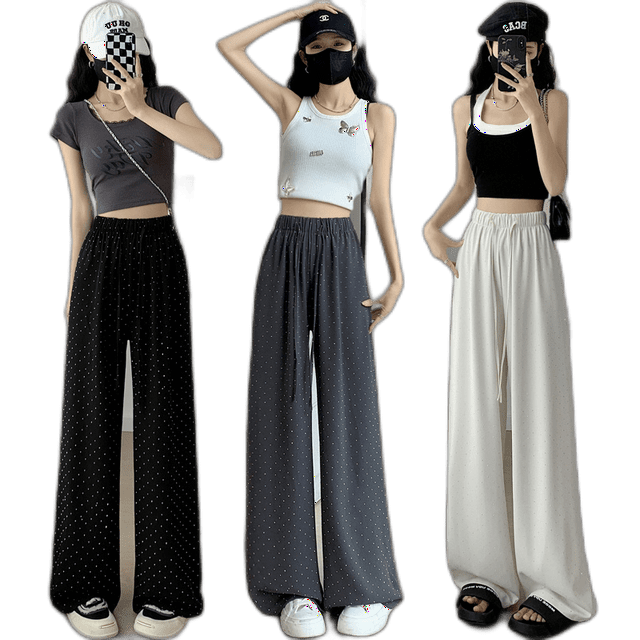 Hot Diamond Lace Loose Waist Wide Legs Wide Leg Pants Women In Summer Vertical Sensory Straight