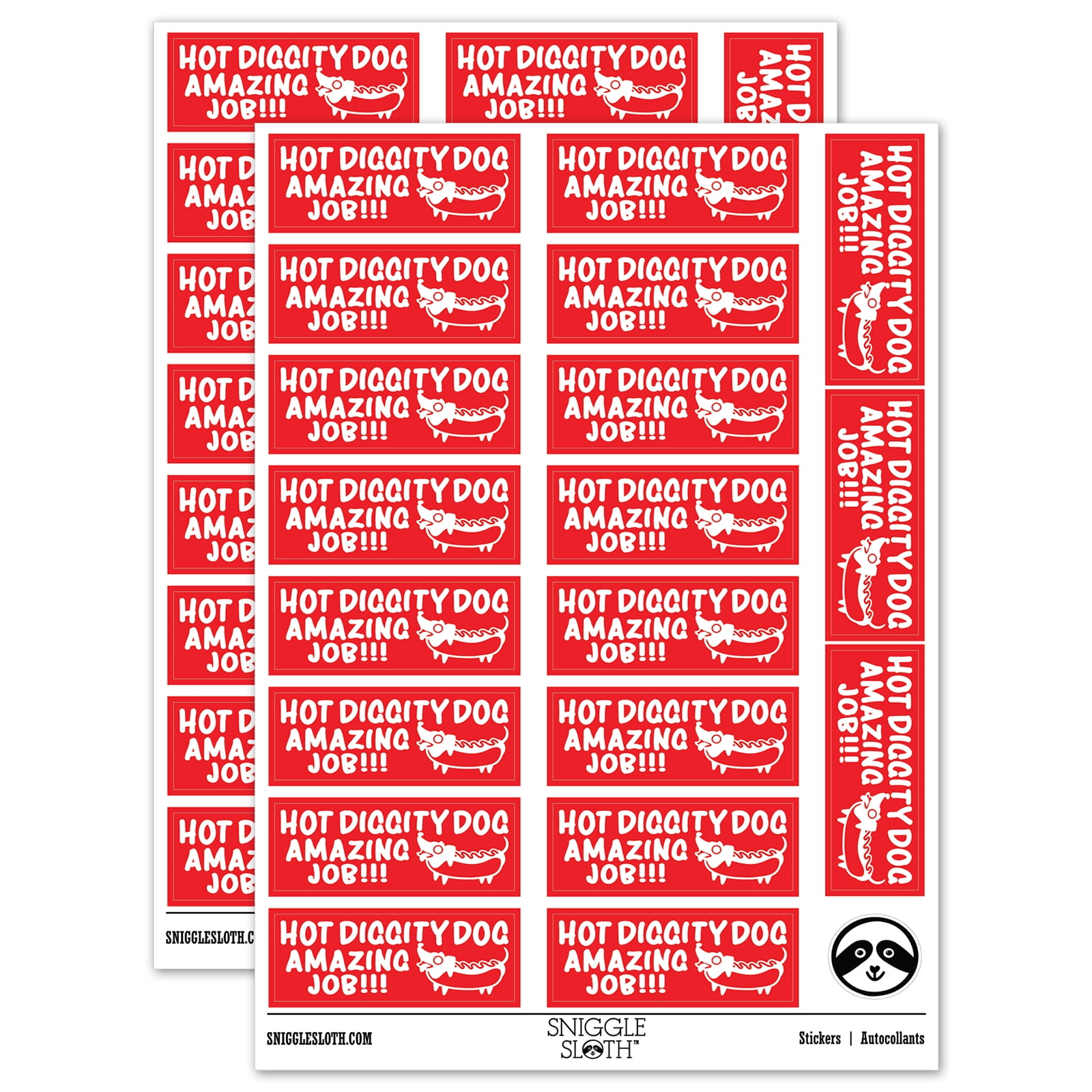 Hot Diggety Dog Amazing Job Teacher Student School Sticker Set - Red ...