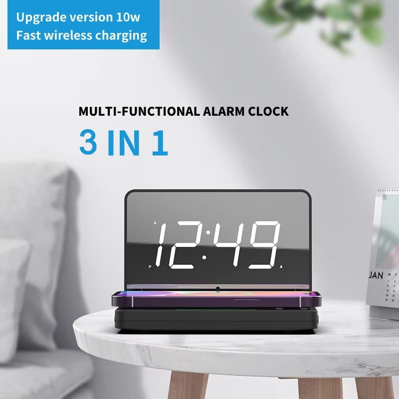Hot Digital Alarm Clock Large Display 1.4Inch Led Mirror Electronic ...