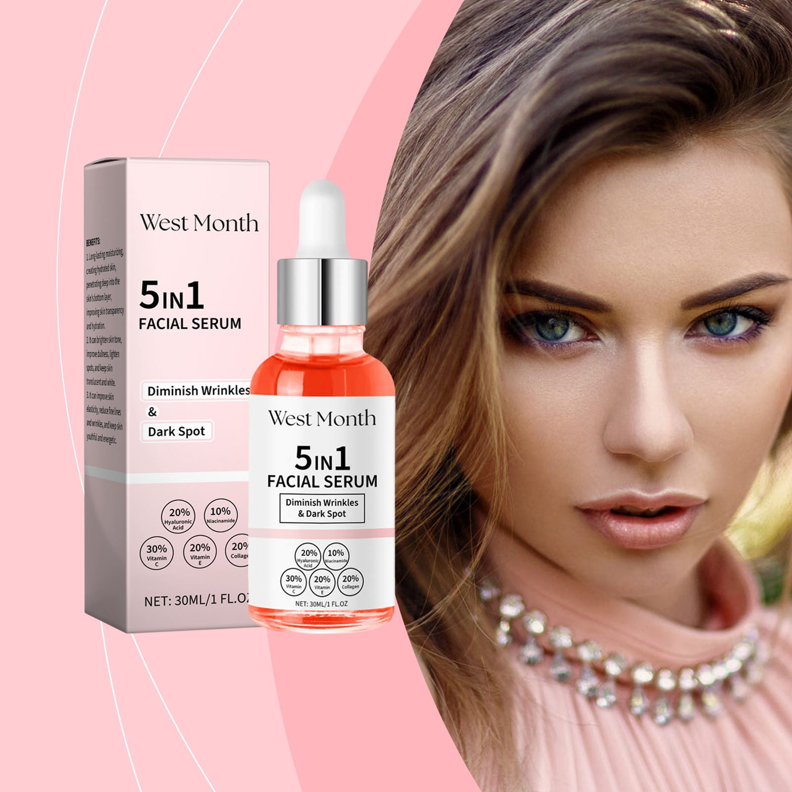 Hot Discount, Vitamin C Brightening Moisturizer, Anti-Aging Serum, Hydrating Cream, 30ml, for ...