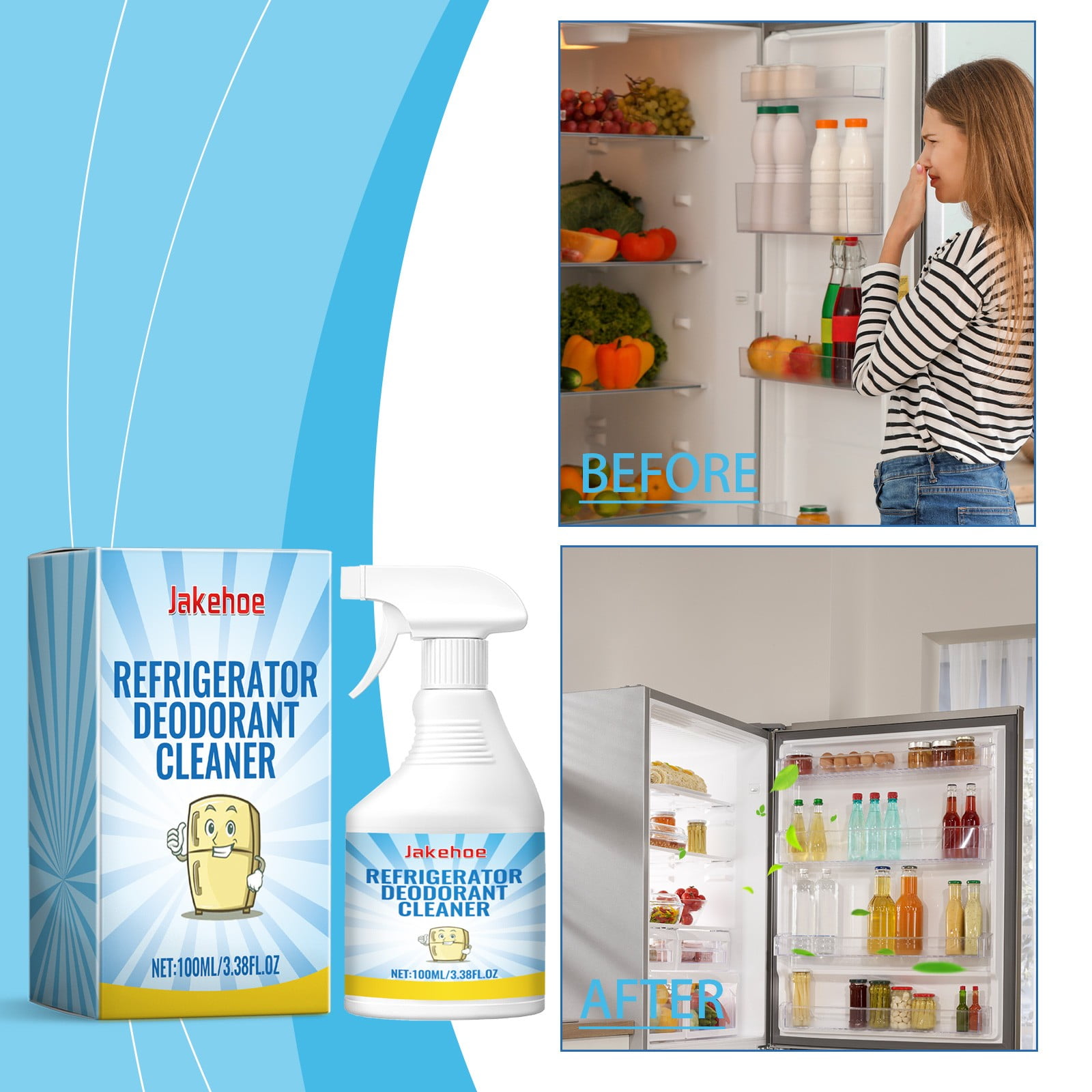 Hot Discounts, 100ml Refrigerator Odor Cleaner Powerful Odor Removal ...
