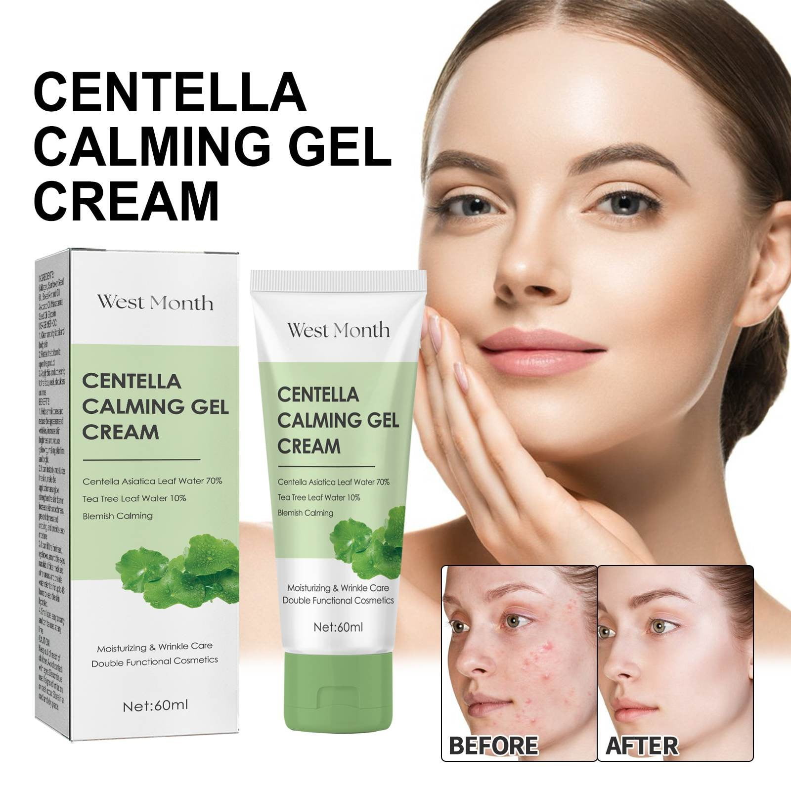 Hot Discounts, Centella Asiatica Face Cream, Sensitive Skin Repair, Hydrating & Soothing, Anti ...