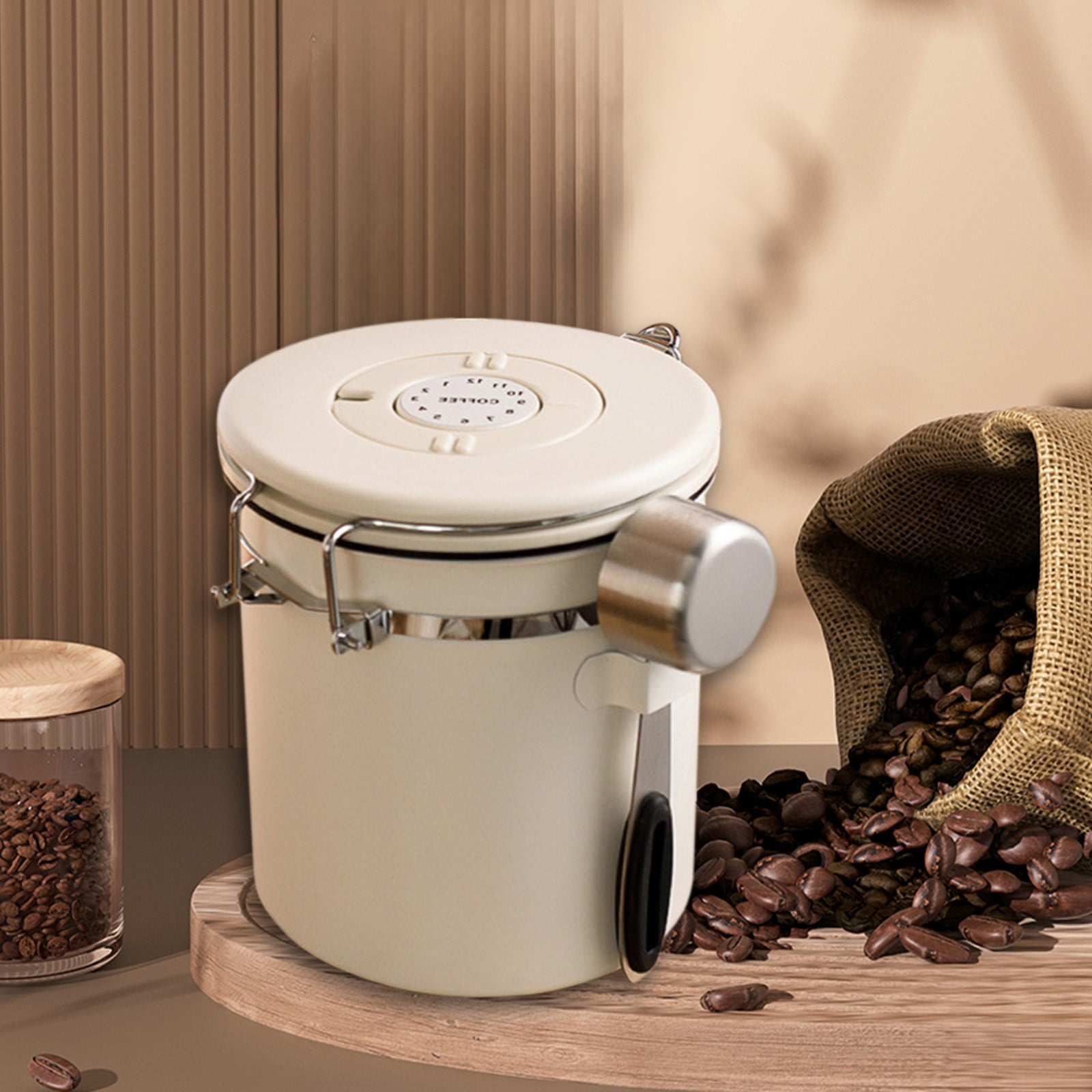 Hot Discounts, Coffee Powder Milk Storage Jar, Airtight Vacuum Jar, 1 ...