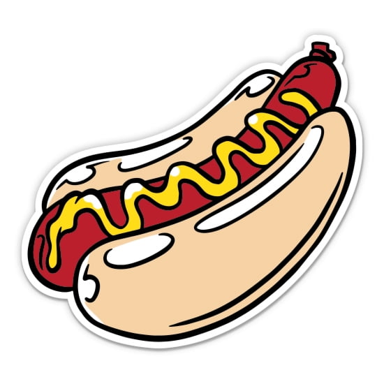 Hot Dog - 3" Vinyl Sticker - For Car Laptop Water Bottle Phone ...