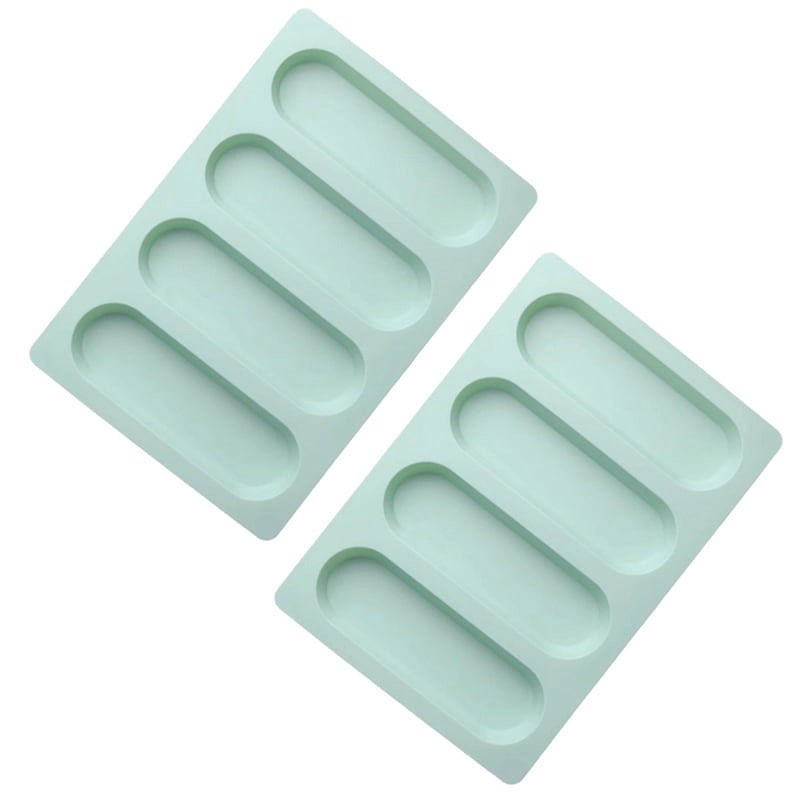 Hot Dog Bun Pan, Silicone Mold Non-Stick Bread Form Mini Rectangular ...