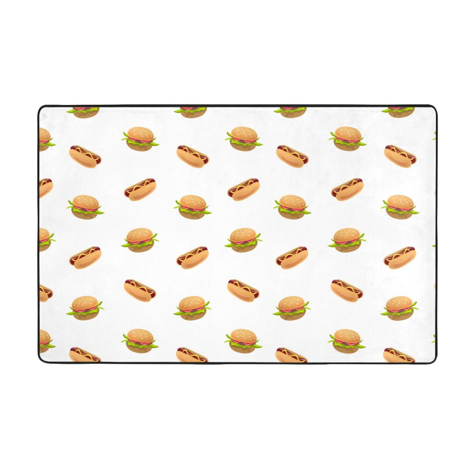 Hot Dog Burger Print Indoor Door Mat, Bedroom Rug & Carpets Entryway ...