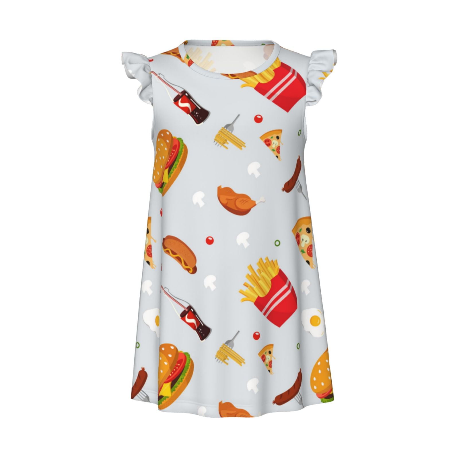 Hot Dog Coke Burger Pizza Girls Nightgowns, Pajamas for Girls, Soft ...