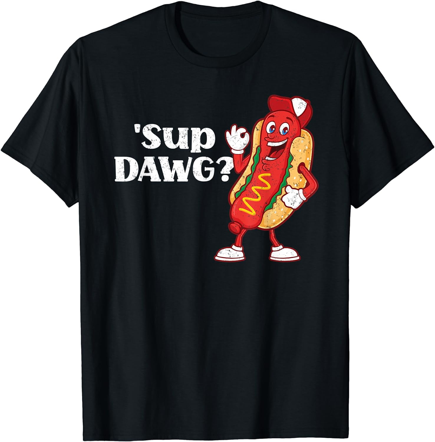 Hot Dog Cute 'Sup Dawg Weiner Party Sausage Funny T-Shirt - Walmart.com
