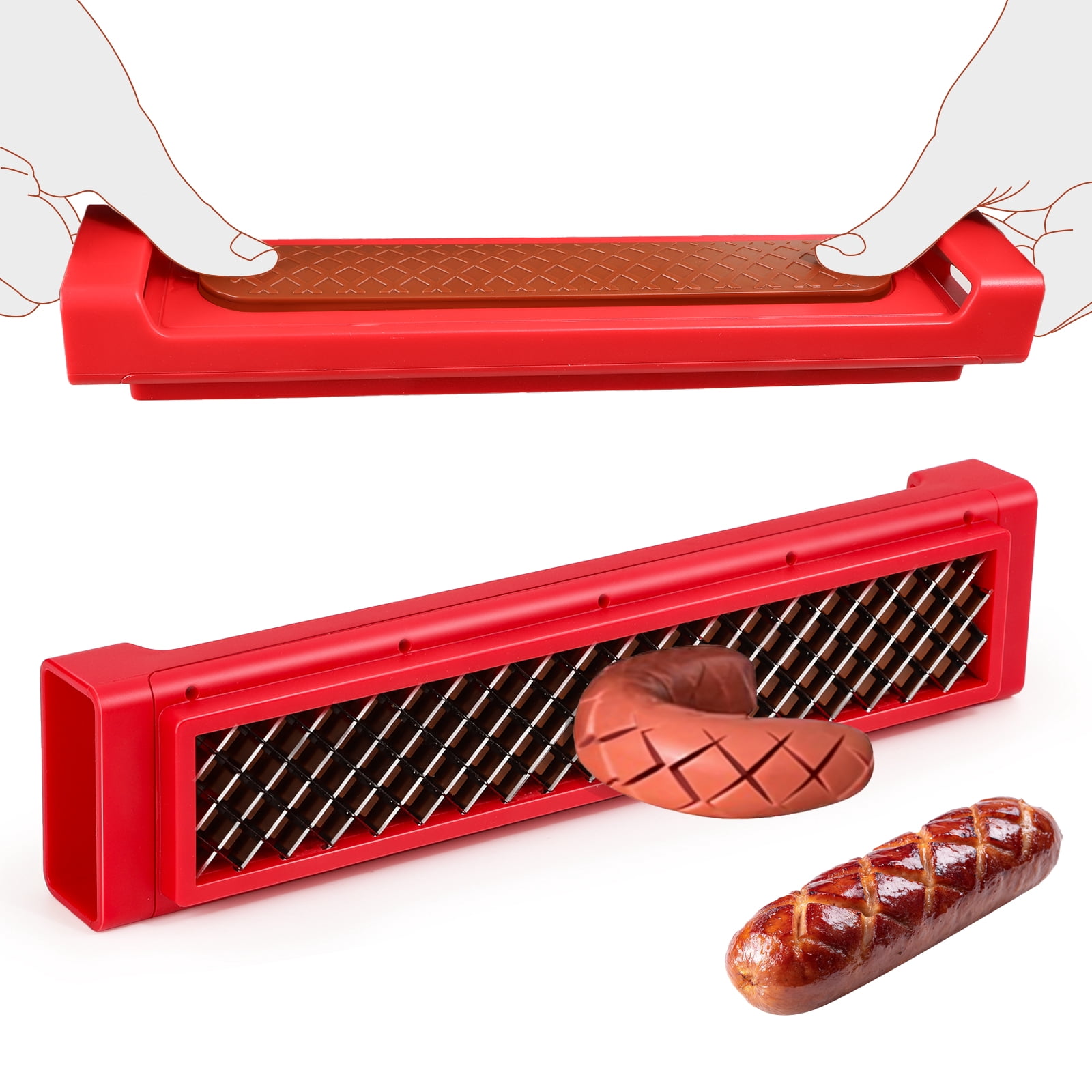 Hot Dog Cutter Tool - Pop-Out Hot Dog Slicer Criss Cross, Stainless ...