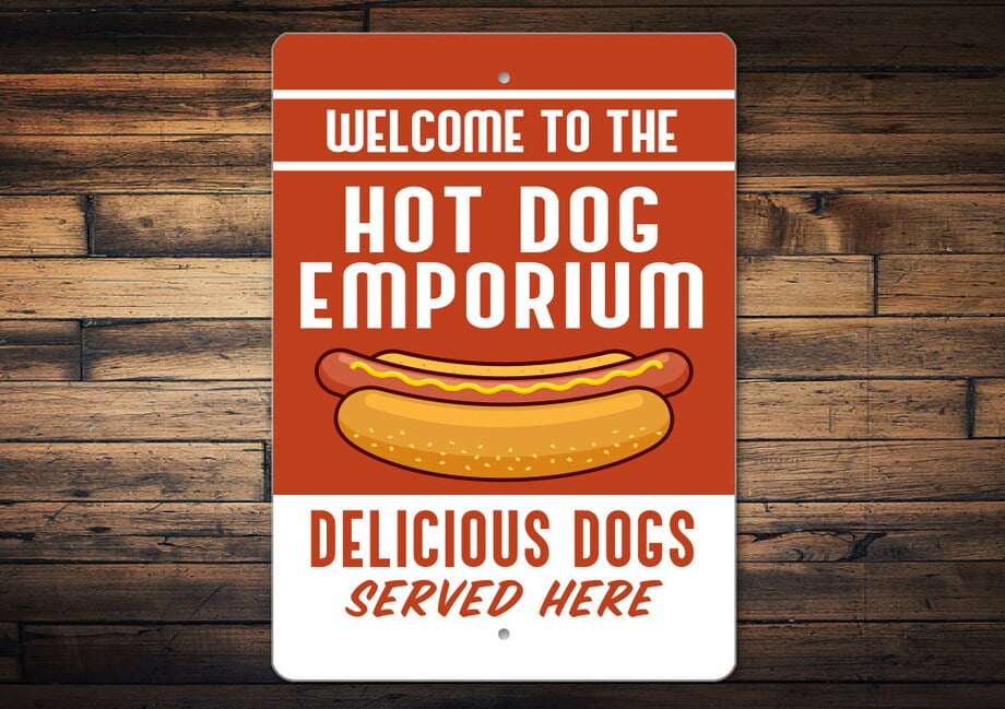 Hot Dog Emporium Hot Dog Grilling Hot Dog Sign Kitchen Emporium ...