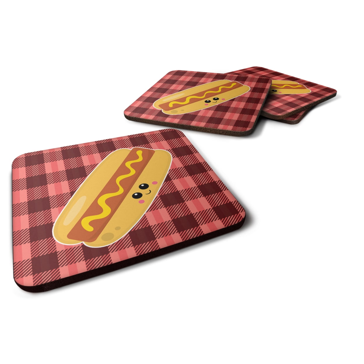 Hot Dog Face Foam Coaster Set of 4 - Walmart.com