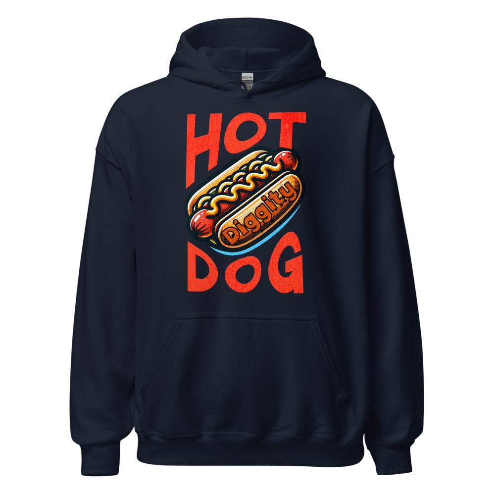 Hot Dog Fans Unisex Hoodie, Hot Diggity Dog (Navy, L) - Walmart.com