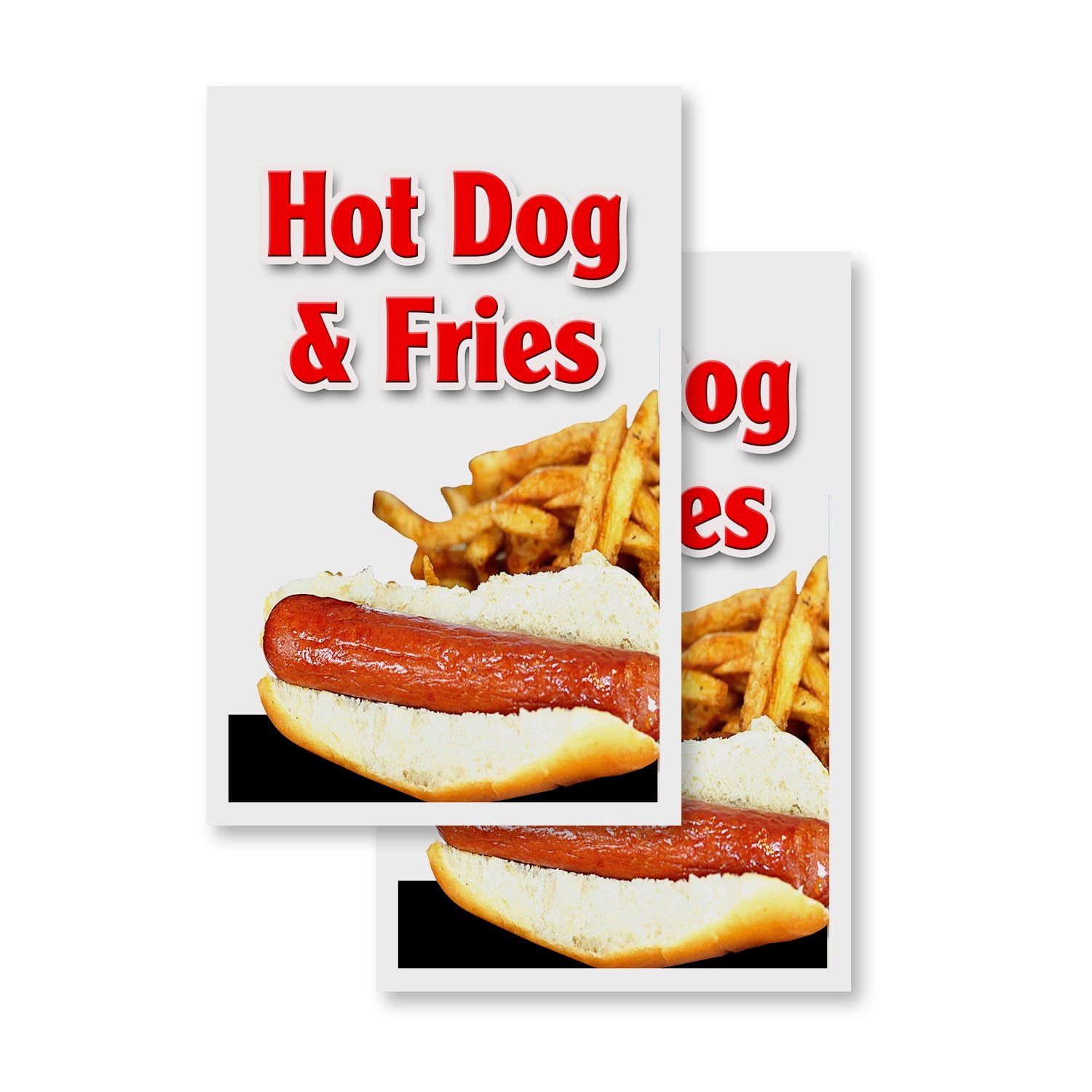 Hot Dog & Fries (2-PACK) 24" x 36" Vinyl Decals | Sign Insert Peel ...