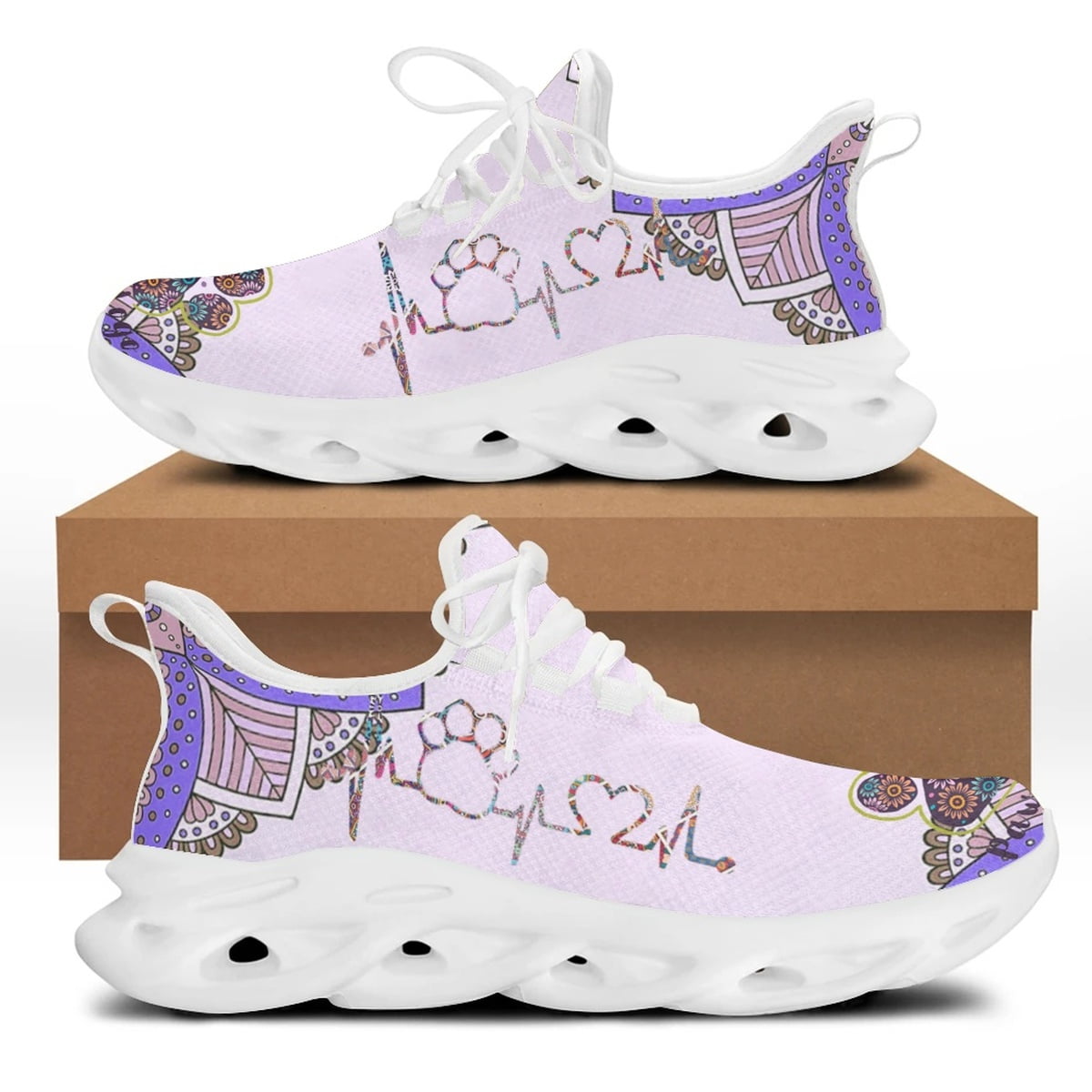 Hot Dog Lifeline Print Women Sneakers White Black Bottom Cute Color ...