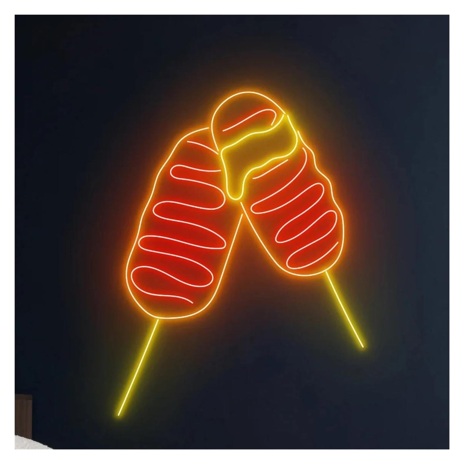 Hot Dog Neon Sign Adjustable Brightness Corn Dog Neon Lights Fast Food ...