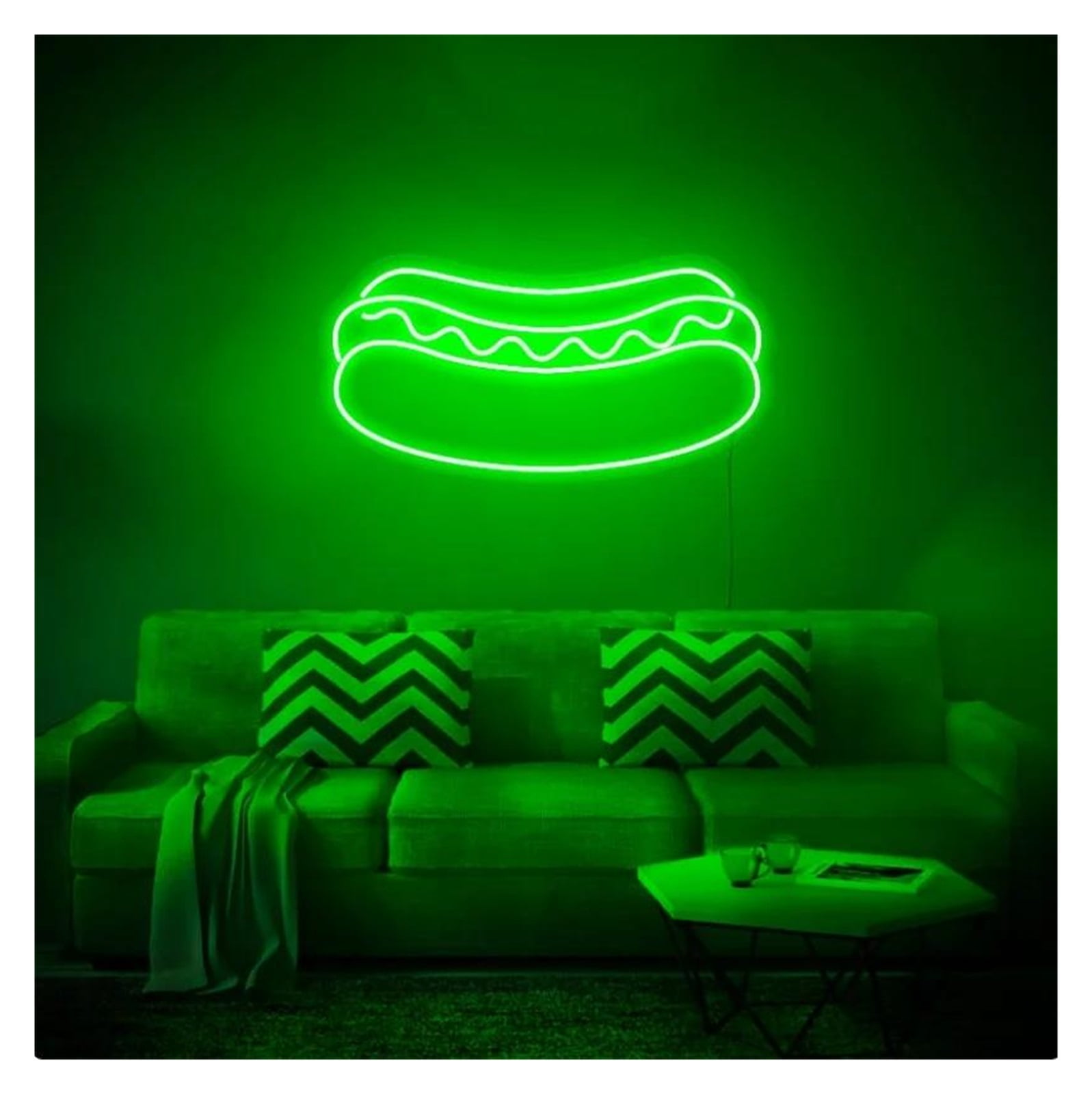 Hot Dog Neon Sign Light USB Powered Adjustable Brightness Neon Lights ...