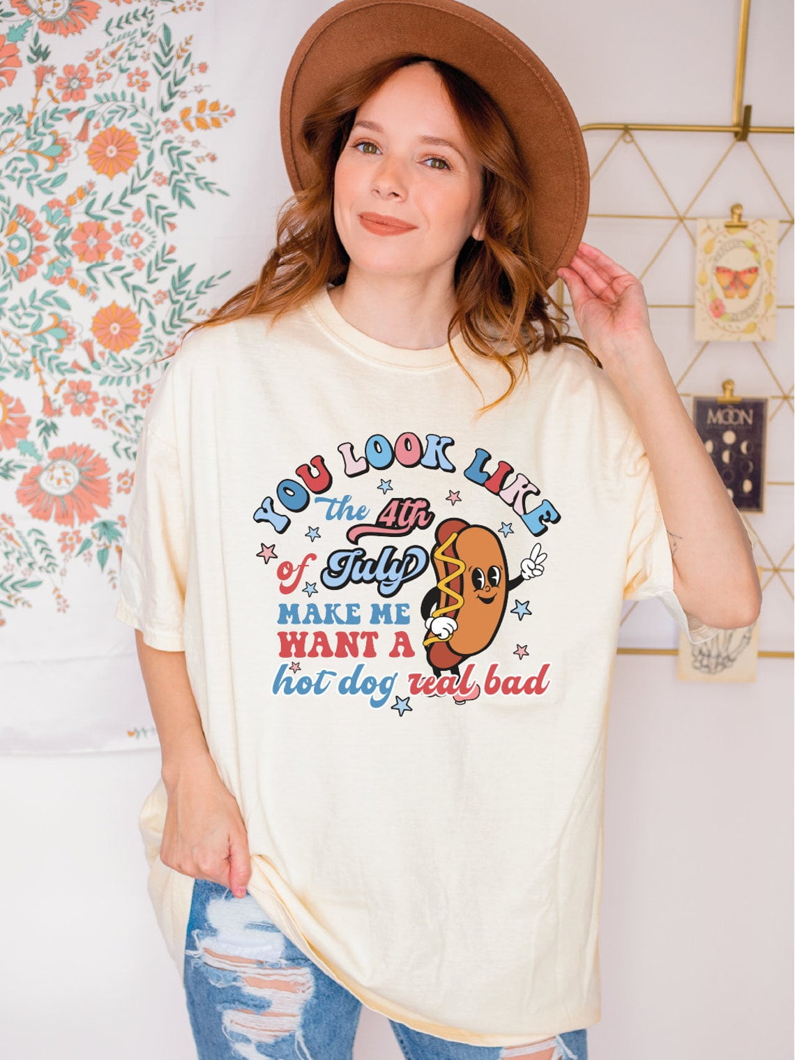 Hot Dog Retro Shirt, 4th of July Shirt, American Gifts, LS507 - Walmart.com