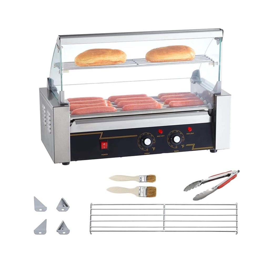 Hot Dog Roller, 12 Hot Dog Capacity 5 Rollers, 750W Stainless Steel ...