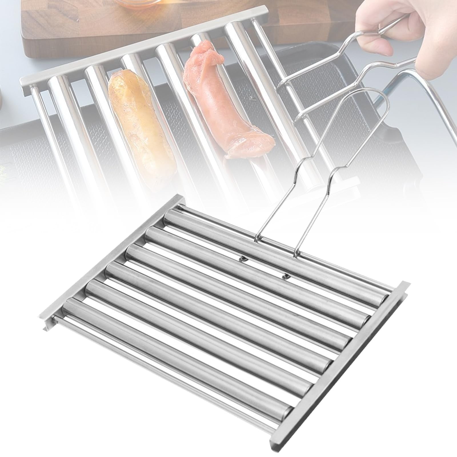Hot Dog Roller Foldable Sausage Roller Rack Hot Dog Roller For BBQ ...