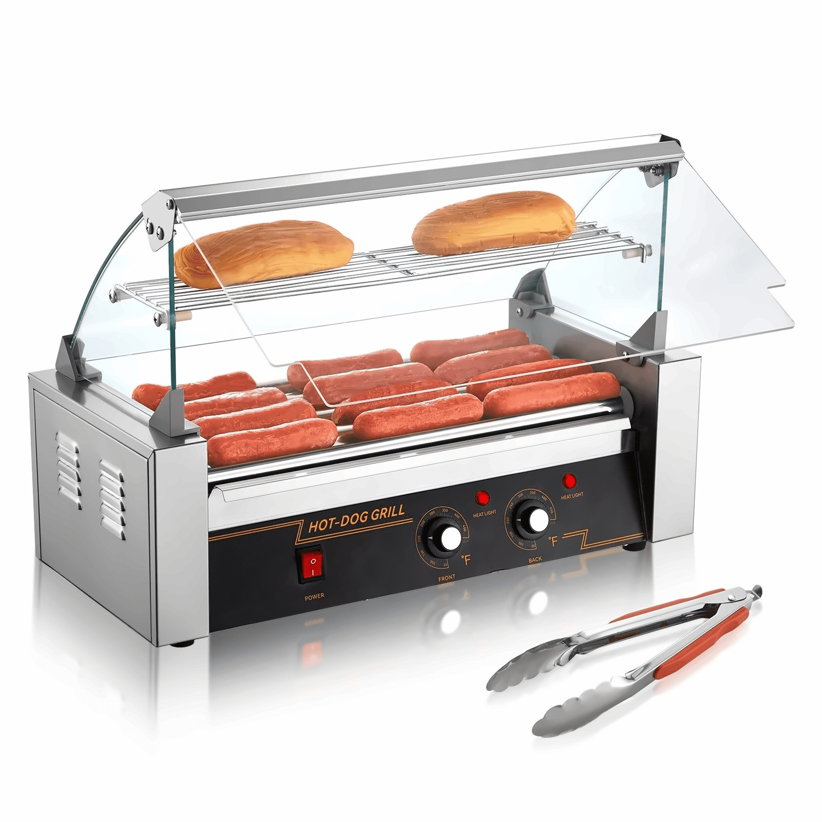 Hot Dog Roller Grill 12 Capacity, 750W Stainless Steel Sausage Cooker ...