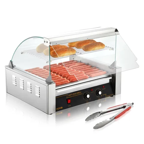Hot Dog Roller Machine 11 Rollers 30 Capacity 1650W Stainless Steel ...