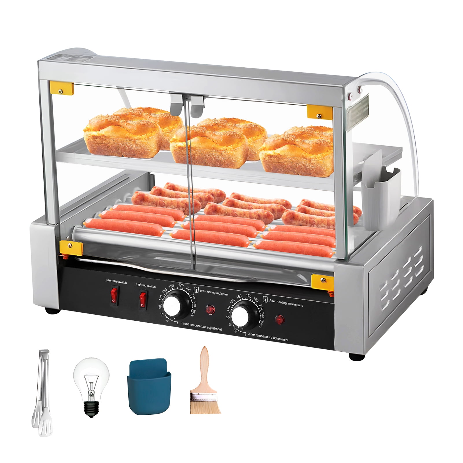 Hot Dog Roller Machine | 7 Rollers 17 Hot Dogs Hot Dog Maker | 1200W ...