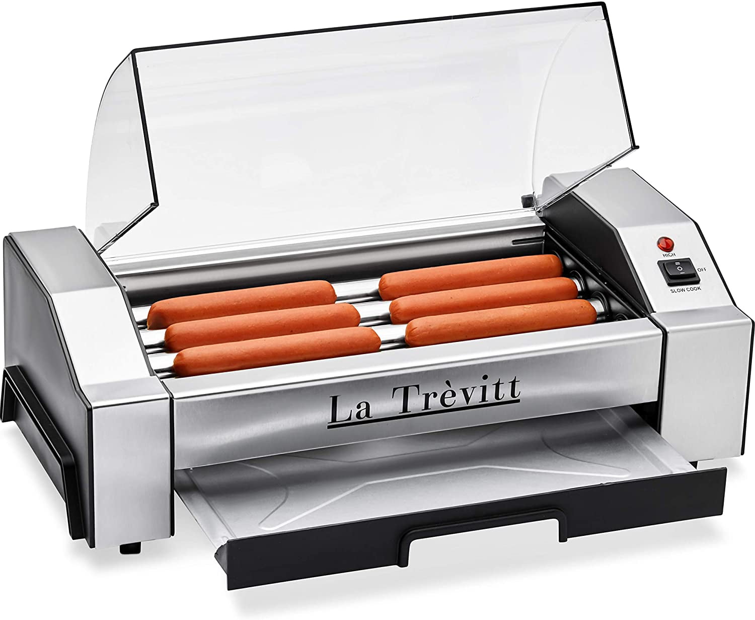 Hot Dog Roller- Sausage Grill Cooker Machine- 6 Hot Dog Capacity ...