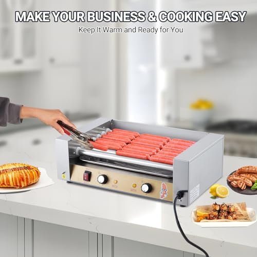 Hot Dog Roller Stainless Steel Sausage Grill Cooker Machine with Dual ...
