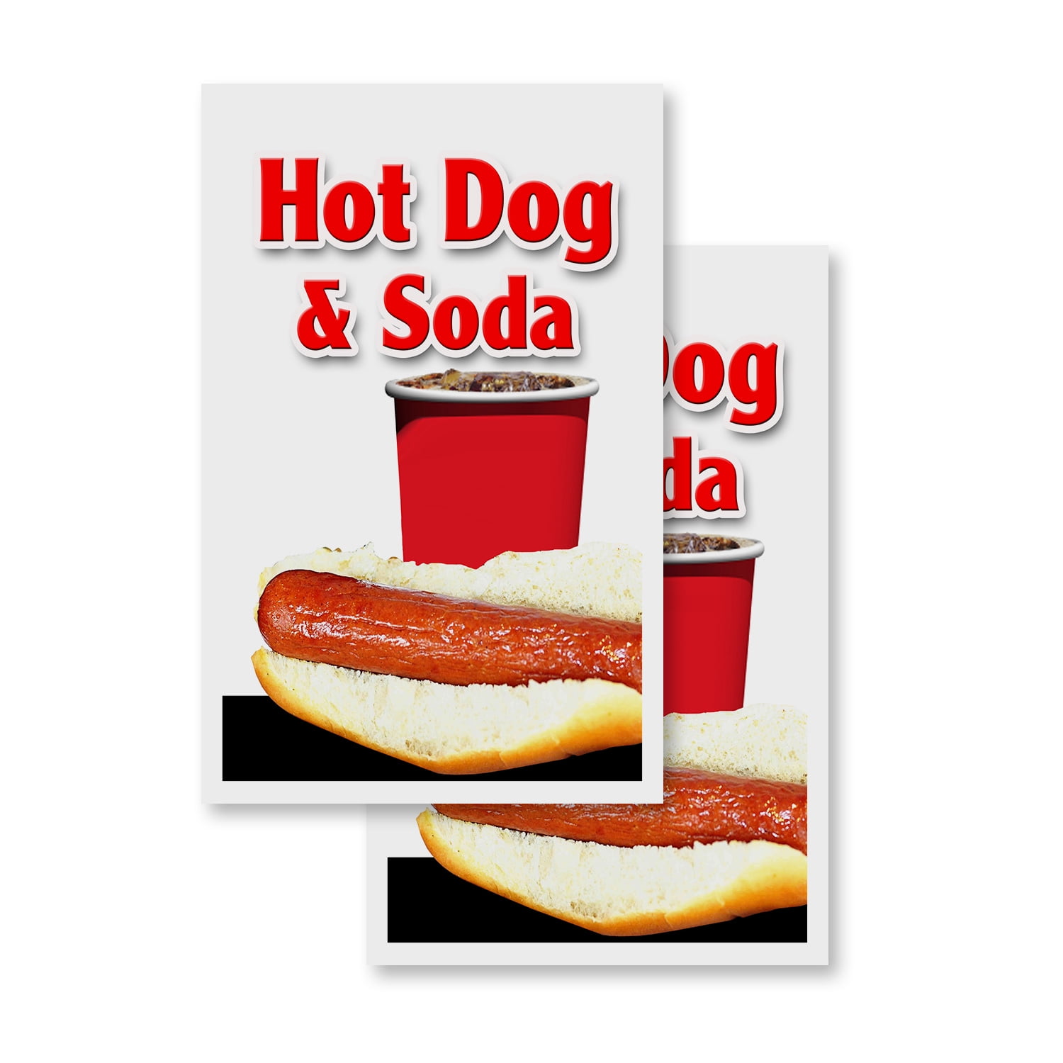 Hot Dog & Soda (2-PACK) 24" x 36" Vinyl Decals | Sign Insert Peel ...