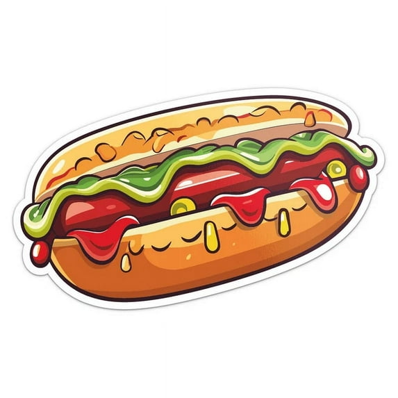 Hot Dog Sticker Phone Decal Water Bottle Stickers Car Decals, Laptop ...